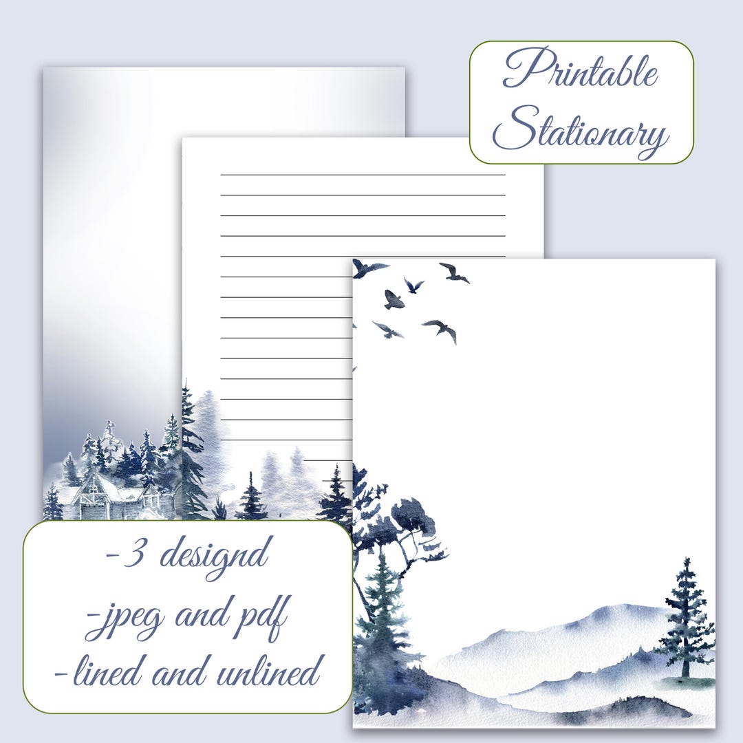 Printable Stationary, Winter Stationary, Winter Writing Paper, Letter ...