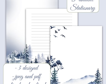 Winter Printable Stationary, Forest Stationary, Forest Writing Paper ...