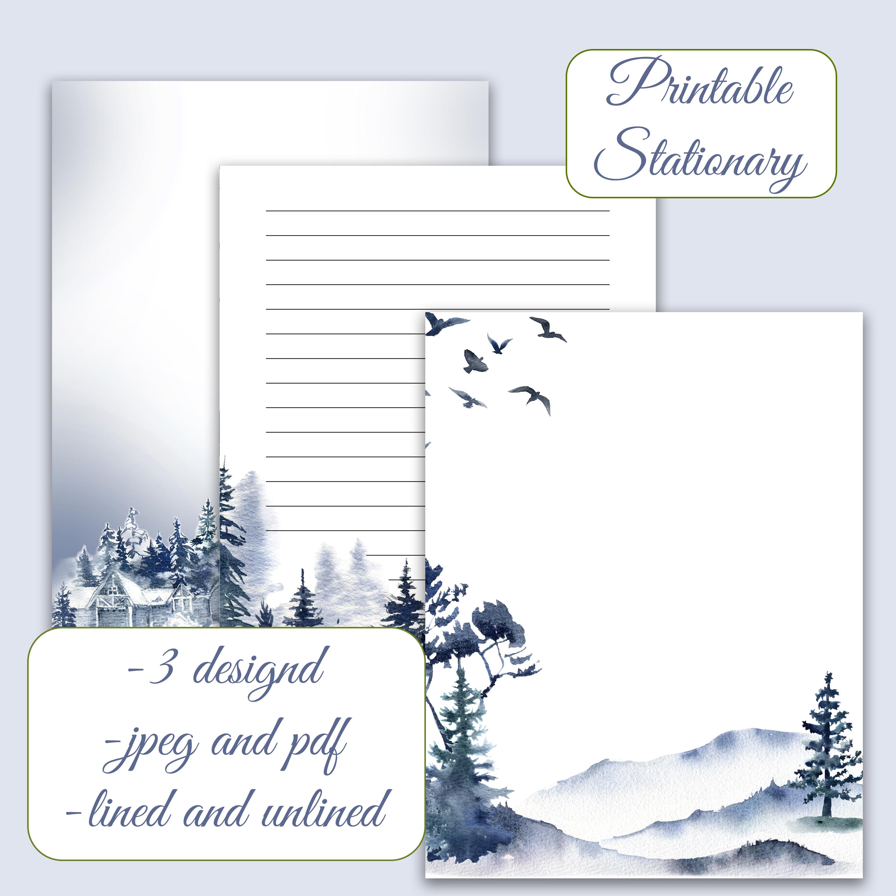 Printable Stationary, Winter Stationary, Winter Writing Paper, Letter ...