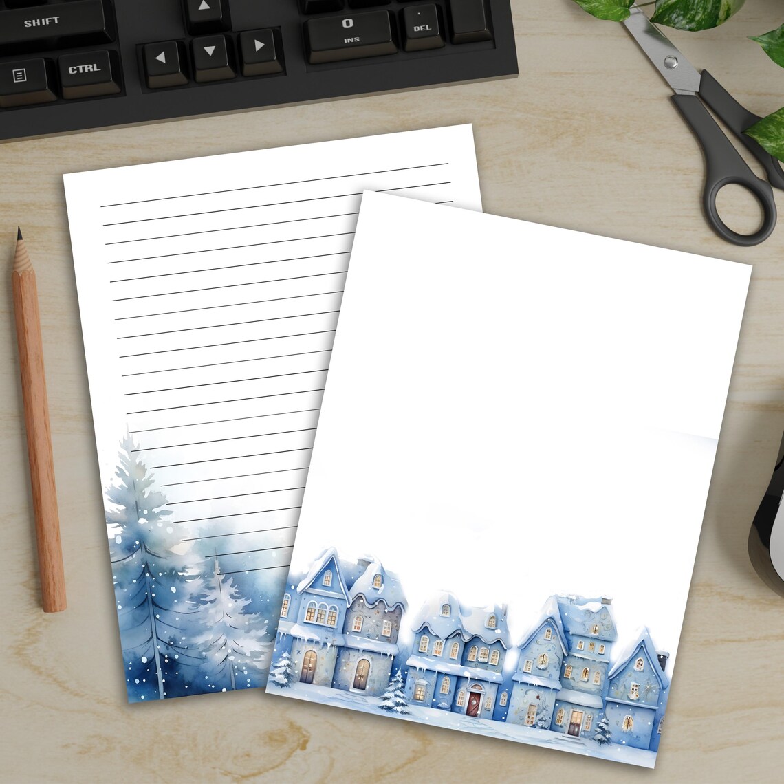 Winter Printable Stationary, Forest Stationary, Forest Writing Paper ...