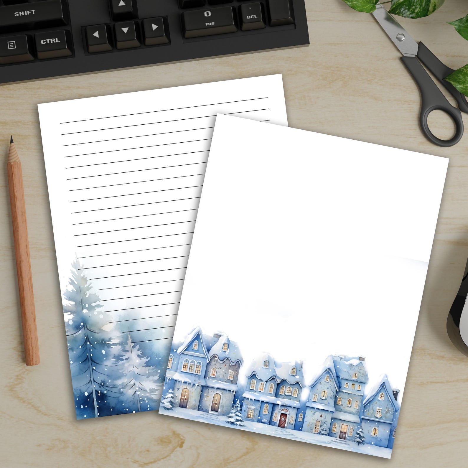 Winter Printable Stationary, Forest Stationary, Forest Writing Paper ...