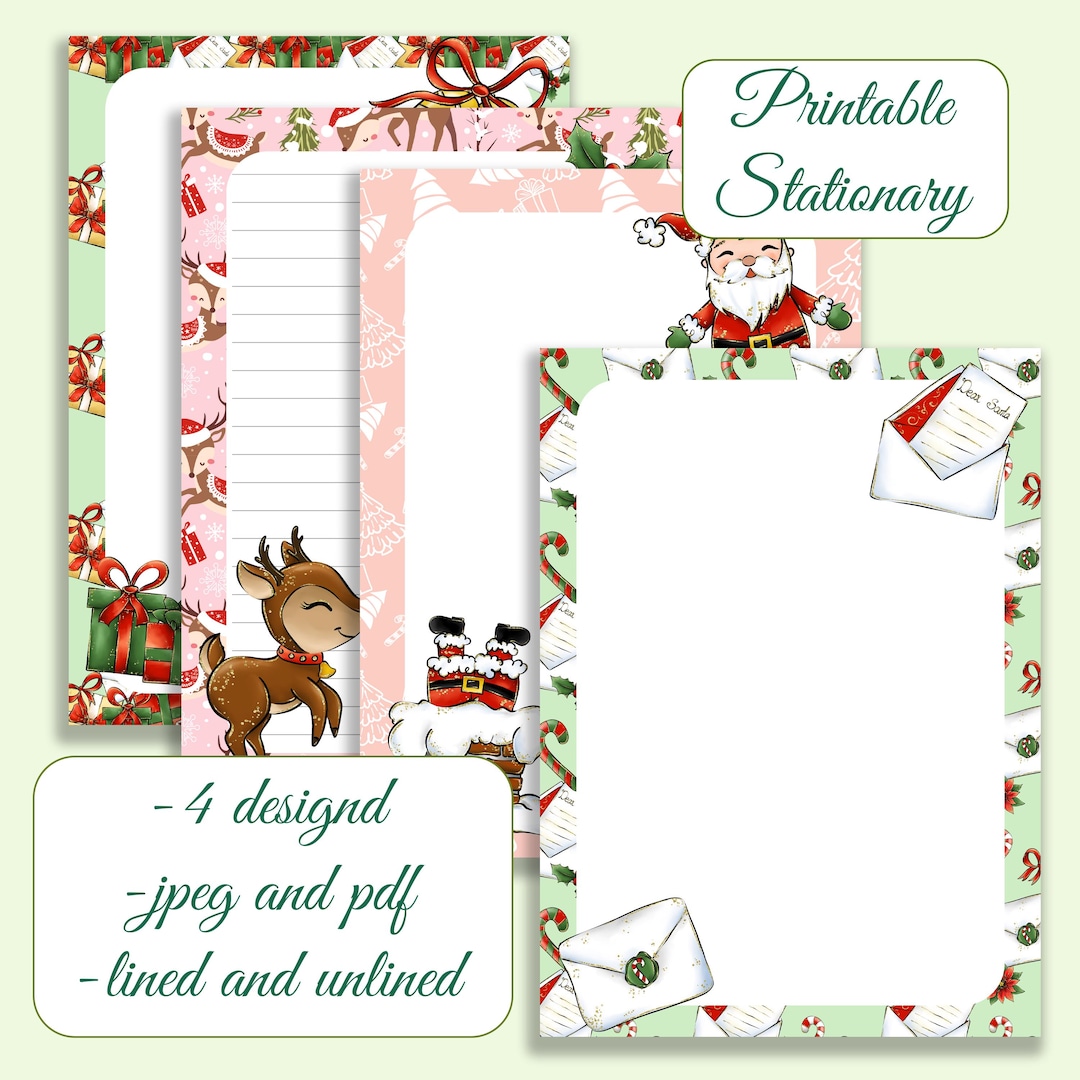 Santa Printable Stationary, Christmas Stationary, Writing Paper, Letter ...