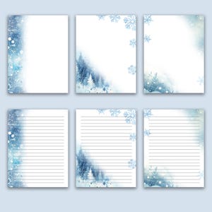 Printable Stationary, Winter Stationary, Snowflakes Writing Paper ...