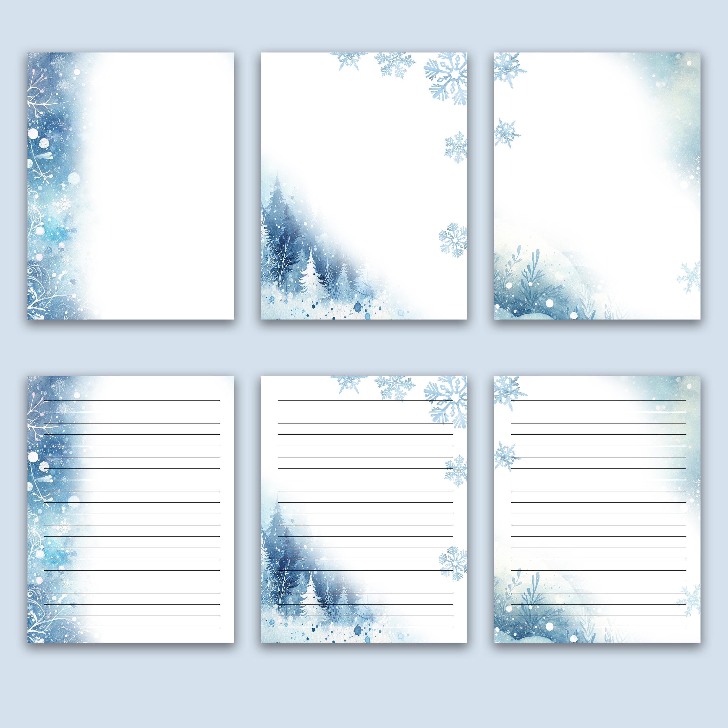 Printable Stationary, Winter Stationary, Snowflakes Writing Paper ...