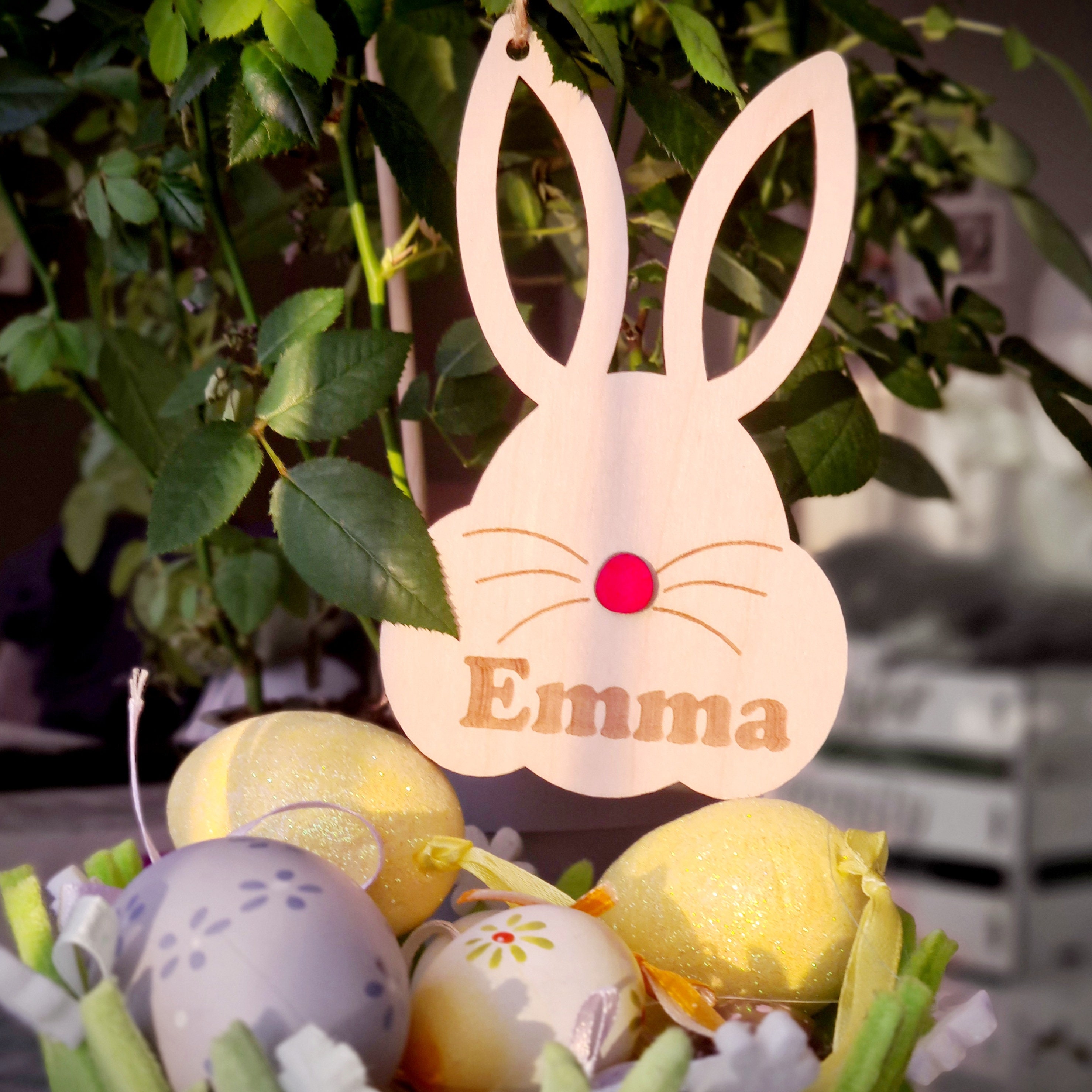 Personalized Tag Easter Bunny Easter Basket Tag Custom Name | Etsy