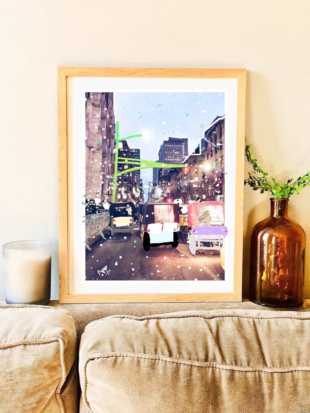 Rickshaw Art Traffic NYC Traffic Light Rickshaw Rickshaw Print Rickshaw ...