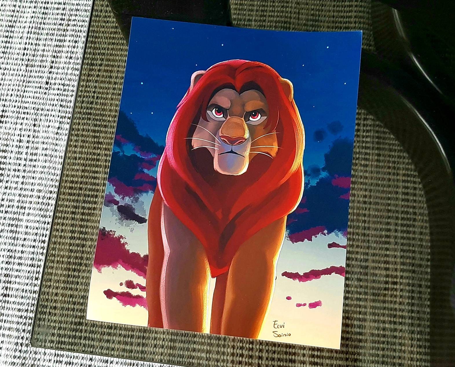 Art & Collectibles Lion King Simba Handmade A4 Digital Print Prints ...