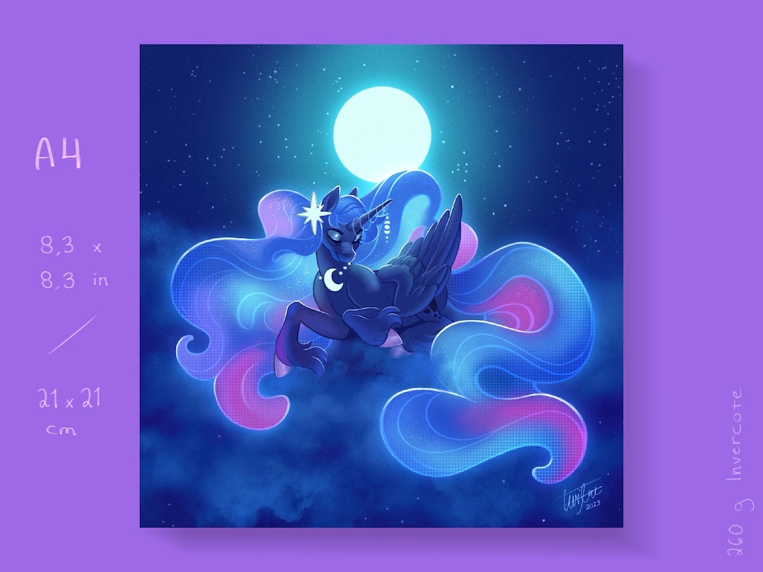 Princess Luna | on the Clouds | My Little Pony (A4 Print) - Etsy