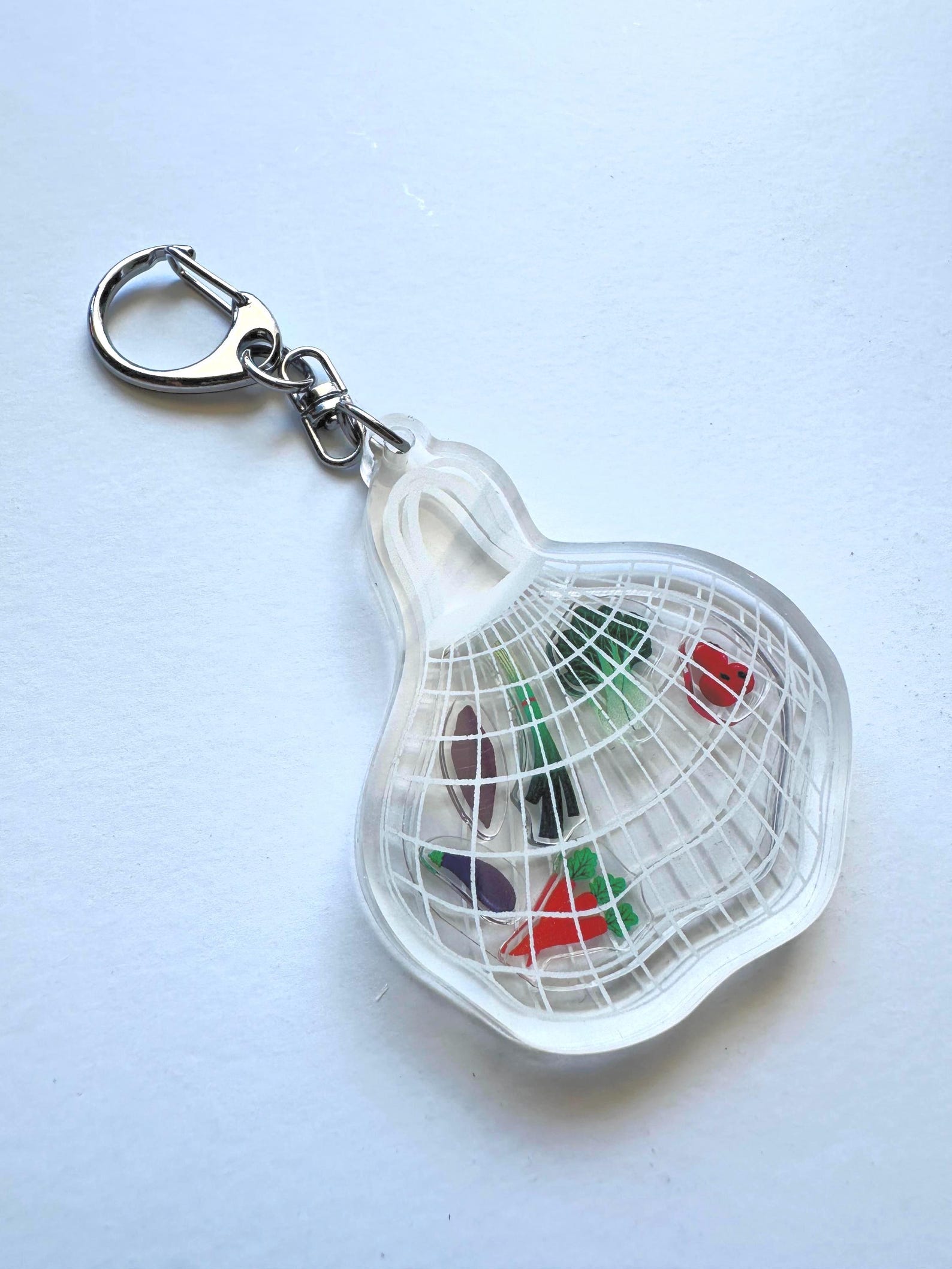 Farmer’s Market Bag Shaker Keychain - Etsy