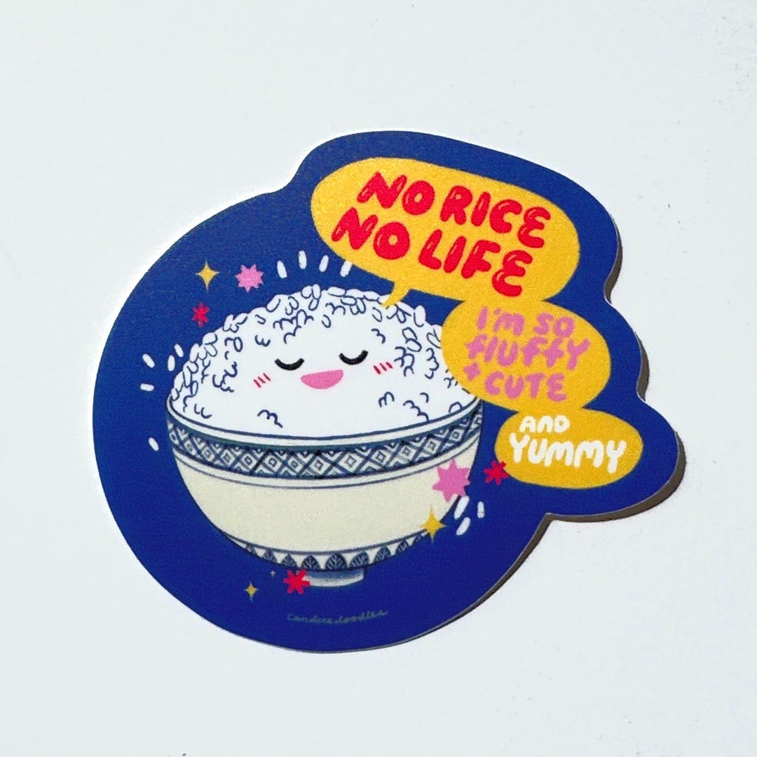 No Rice No Life Sticker - Etsy