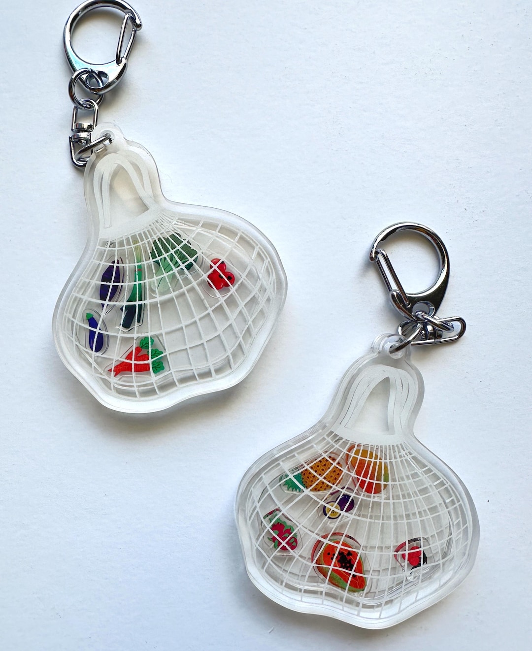 Farmer’s Market Bag Shaker Keychain - Etsy