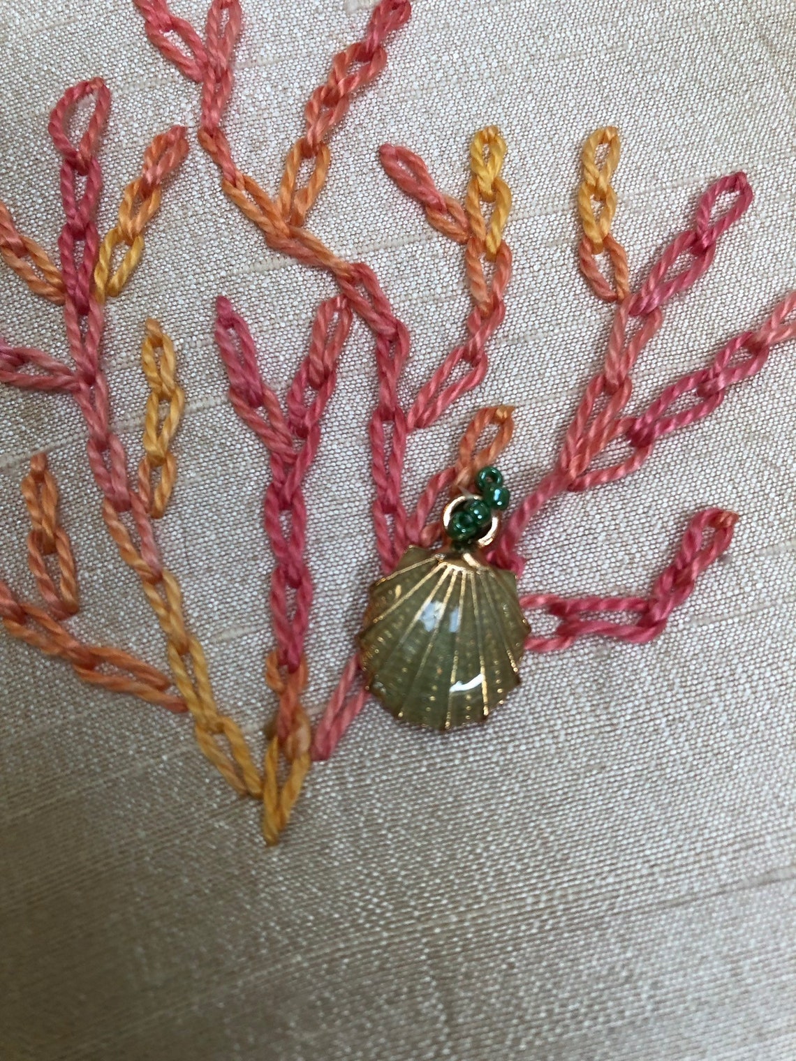 Hand Embroidered, Coral Reef, Silk, Hoop Art, Hand Dyded Threads, Gift ...