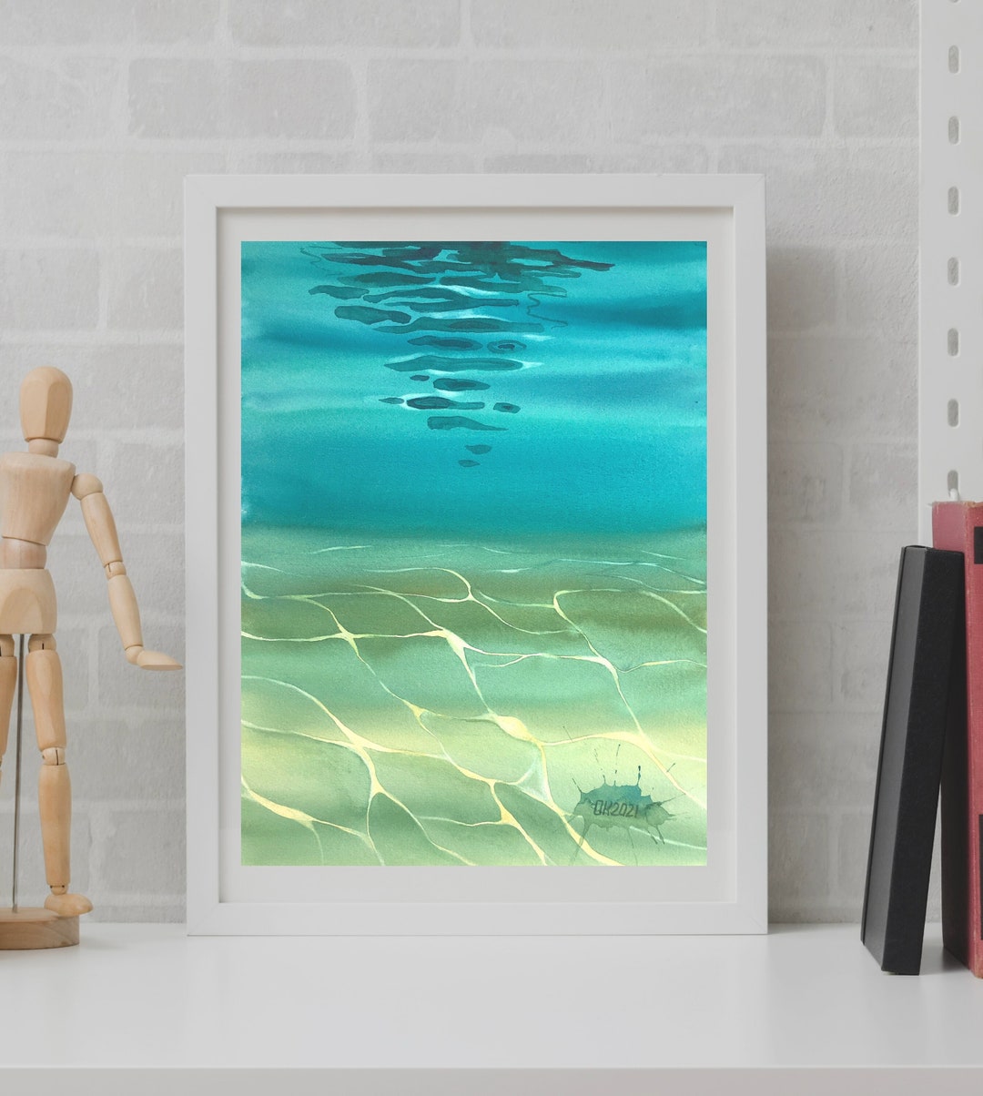 Sea Hand Painted Watercolor ORIGINAL Painting, Waves, Ocean Waves ...