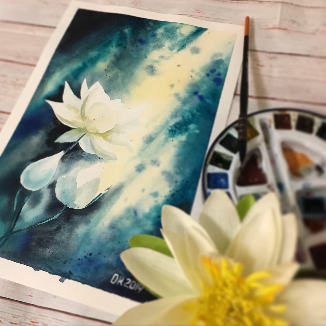 Lily Hand-painted ORIGINAL Watercolor Painting Flower Flowers Lilies ...