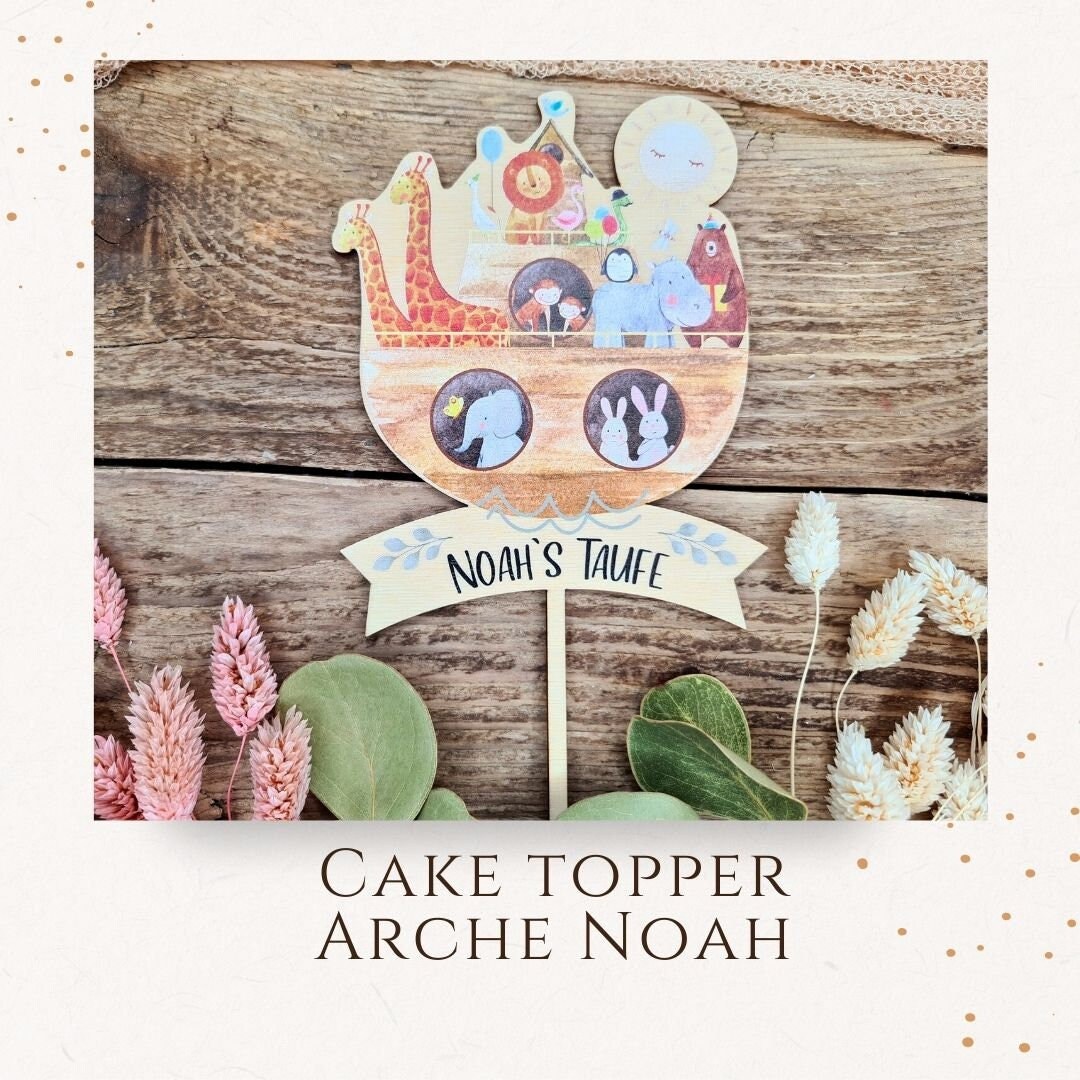 Cake Topper Arche Noah personalisiert zur Taufe / CT-036 - Etsy.de