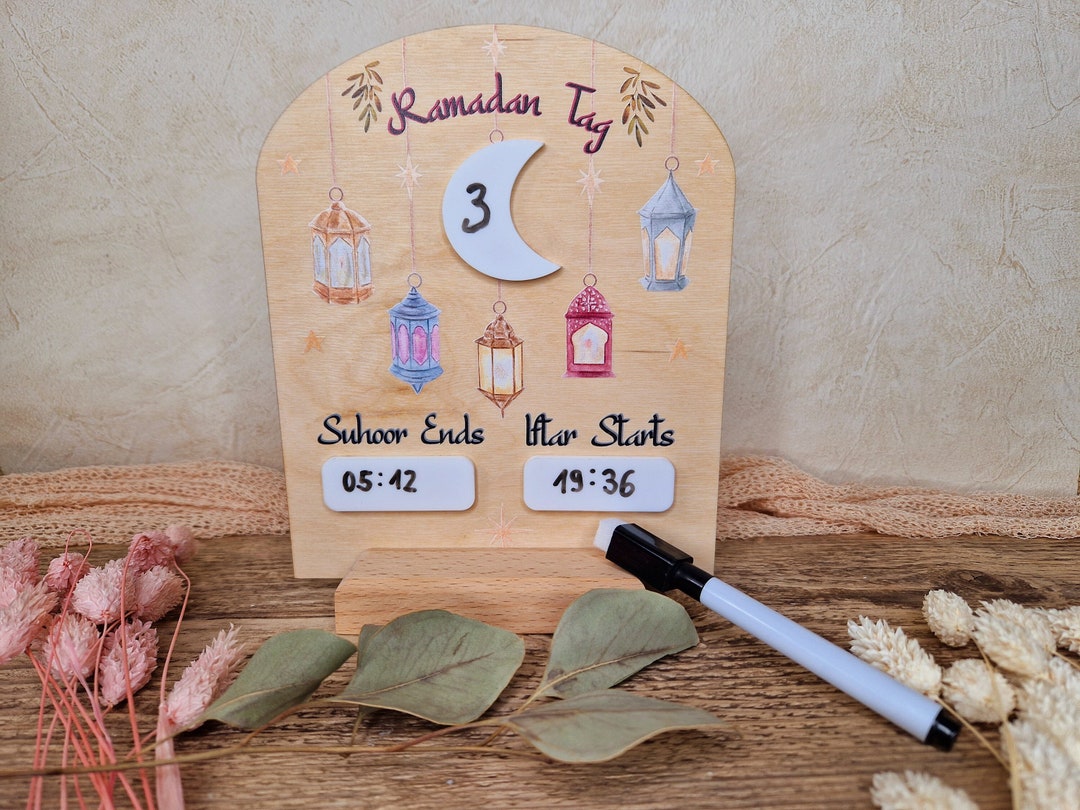 Iftar Wooden Sign Countdown Calendar Ramadan / Iftar Board / Ramadan ...