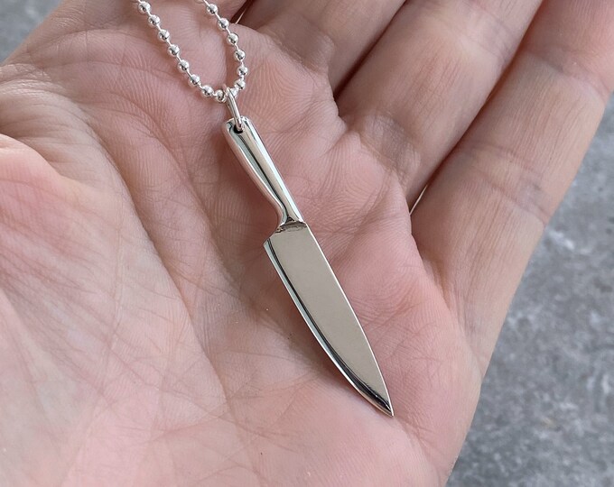 Chef Knife Silver Pendant Charm Miniature, Pastry Chef Graduation Gift ...