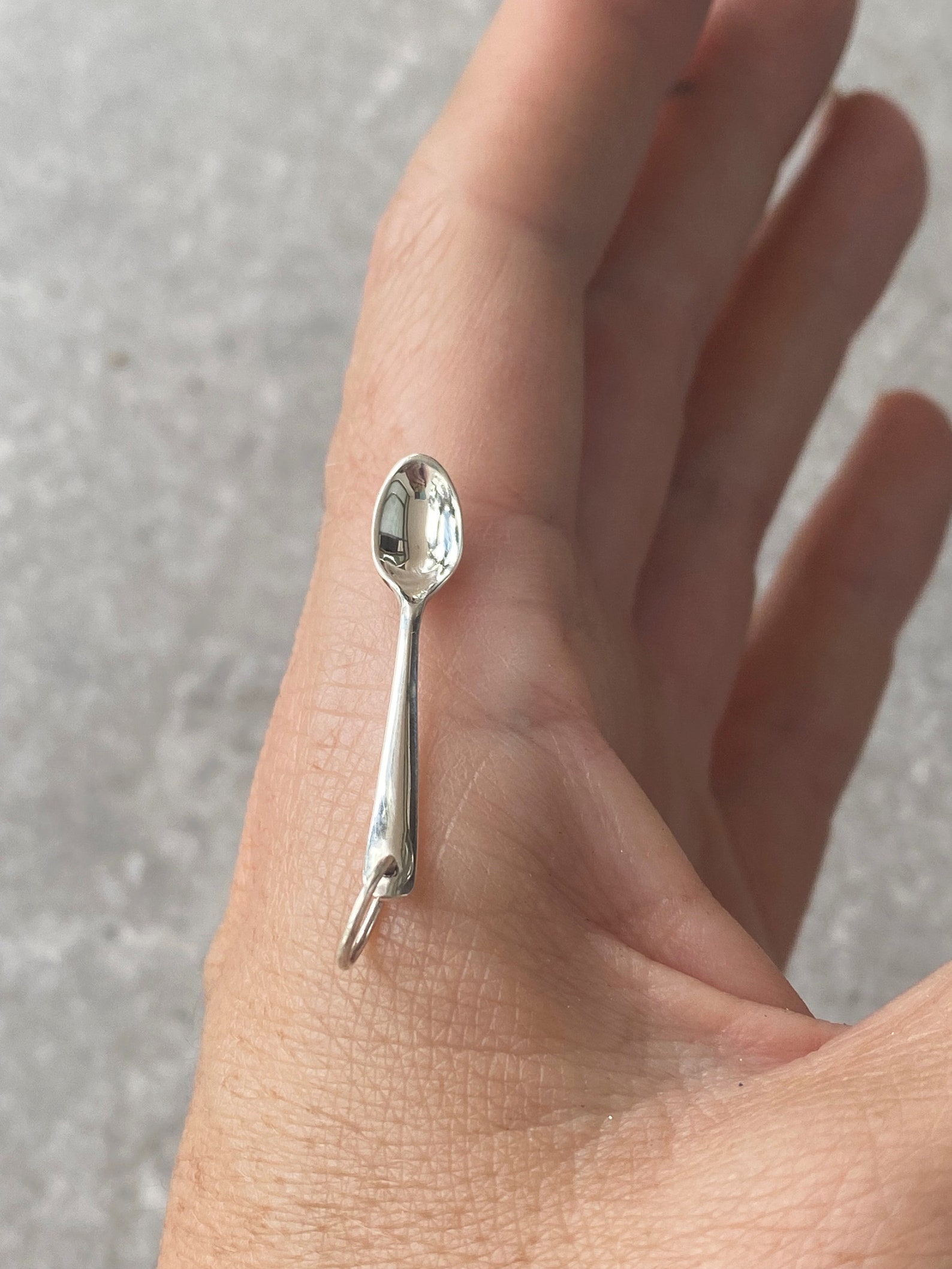 Miniature Tiny Silver Spoon Pendant Handmade cute tiny spoon | Etsy
