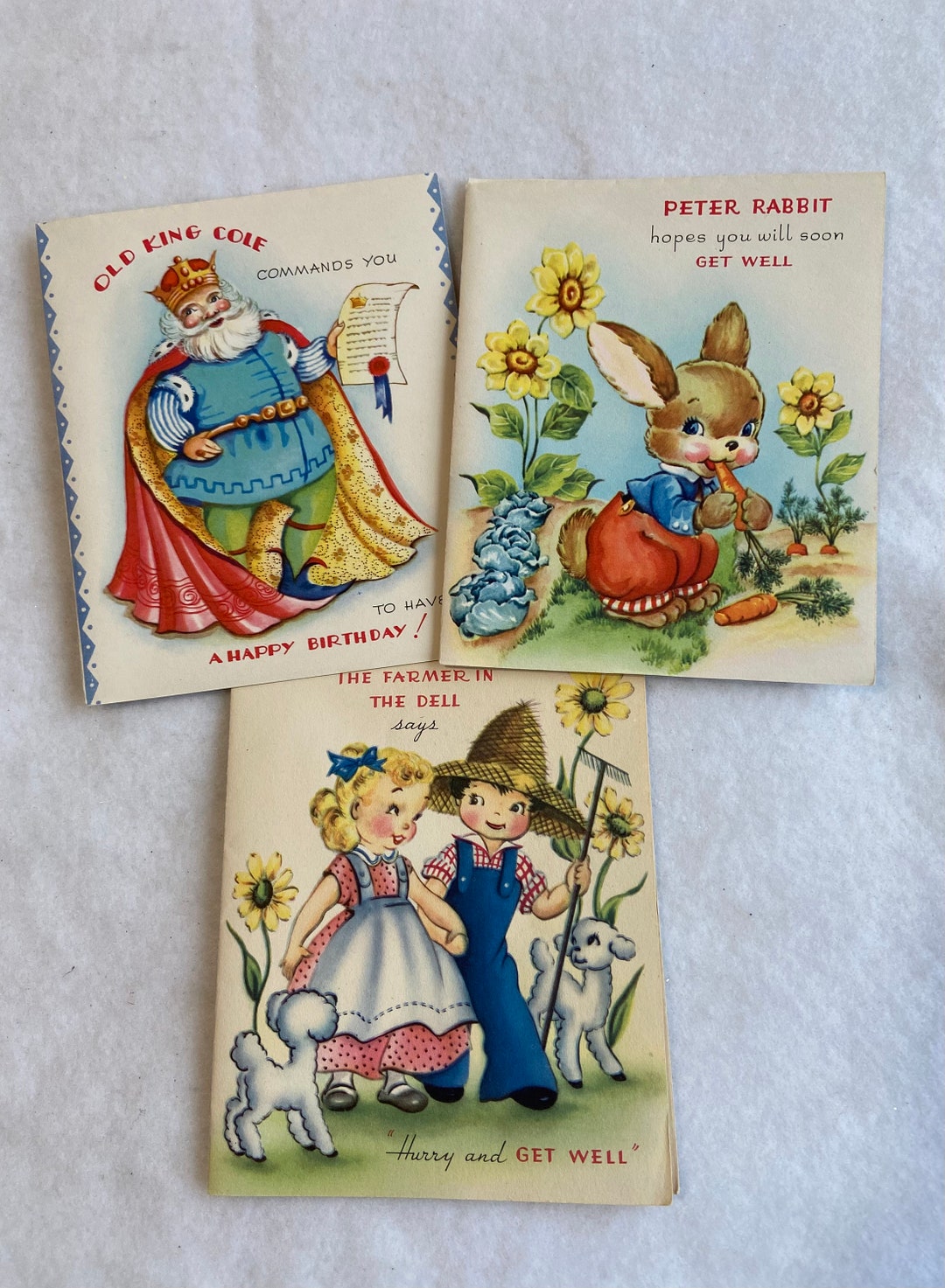 Vintage Lot 3 Unused Greeting Cards With Insert - 1949 Greeting Card ...