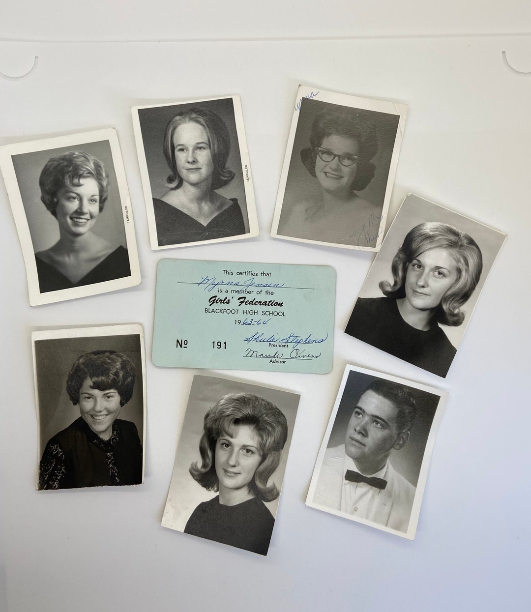 Vintage 1960s High School Class Photos & Girls' Federation Card - Etsy