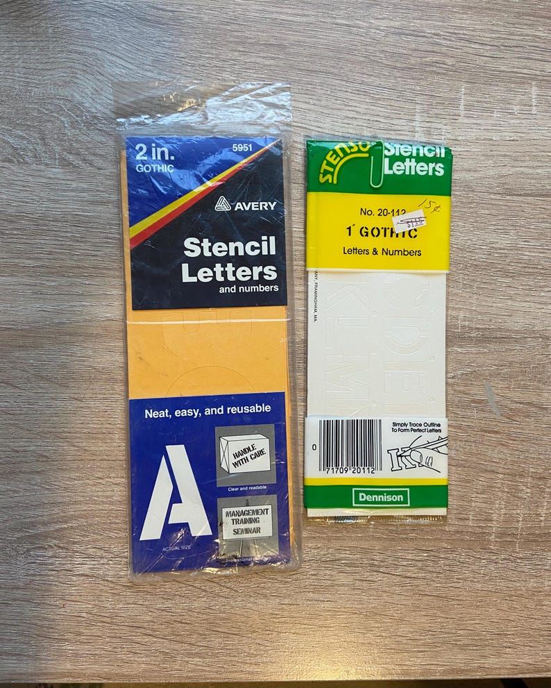 Vintage Gothic Stencil Letter Packs: Avery & Stenso - Etsy