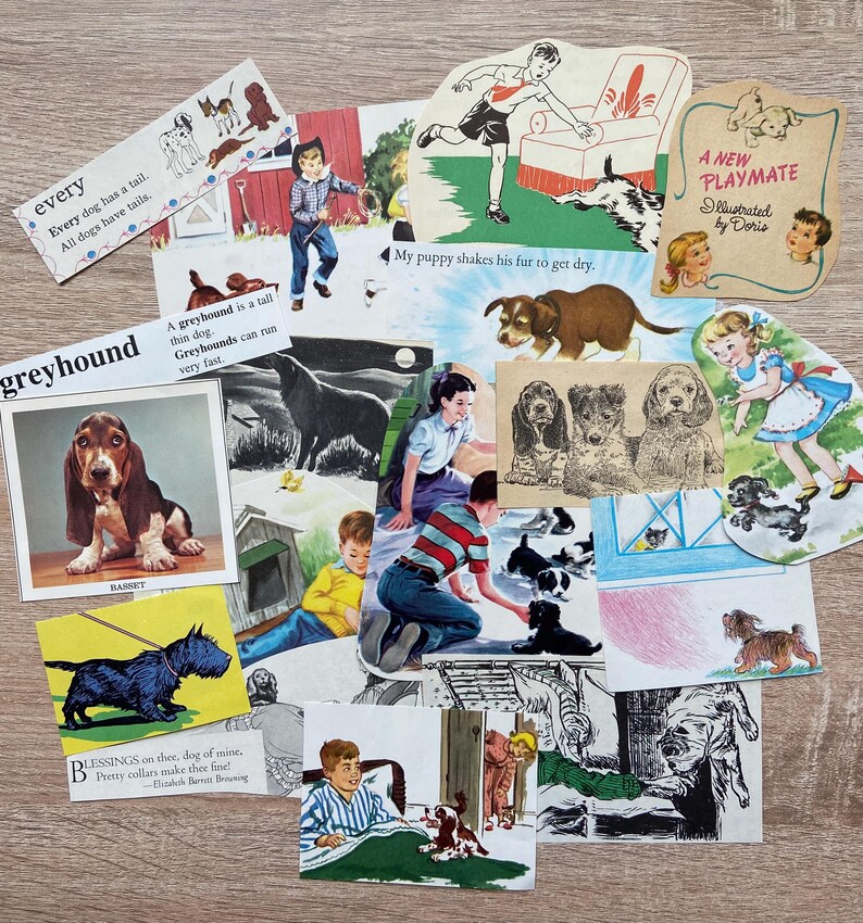 Vintage Dog Ephemera 25 Lot: Puppy Scrapbook Papers, Craft Supply - Etsy