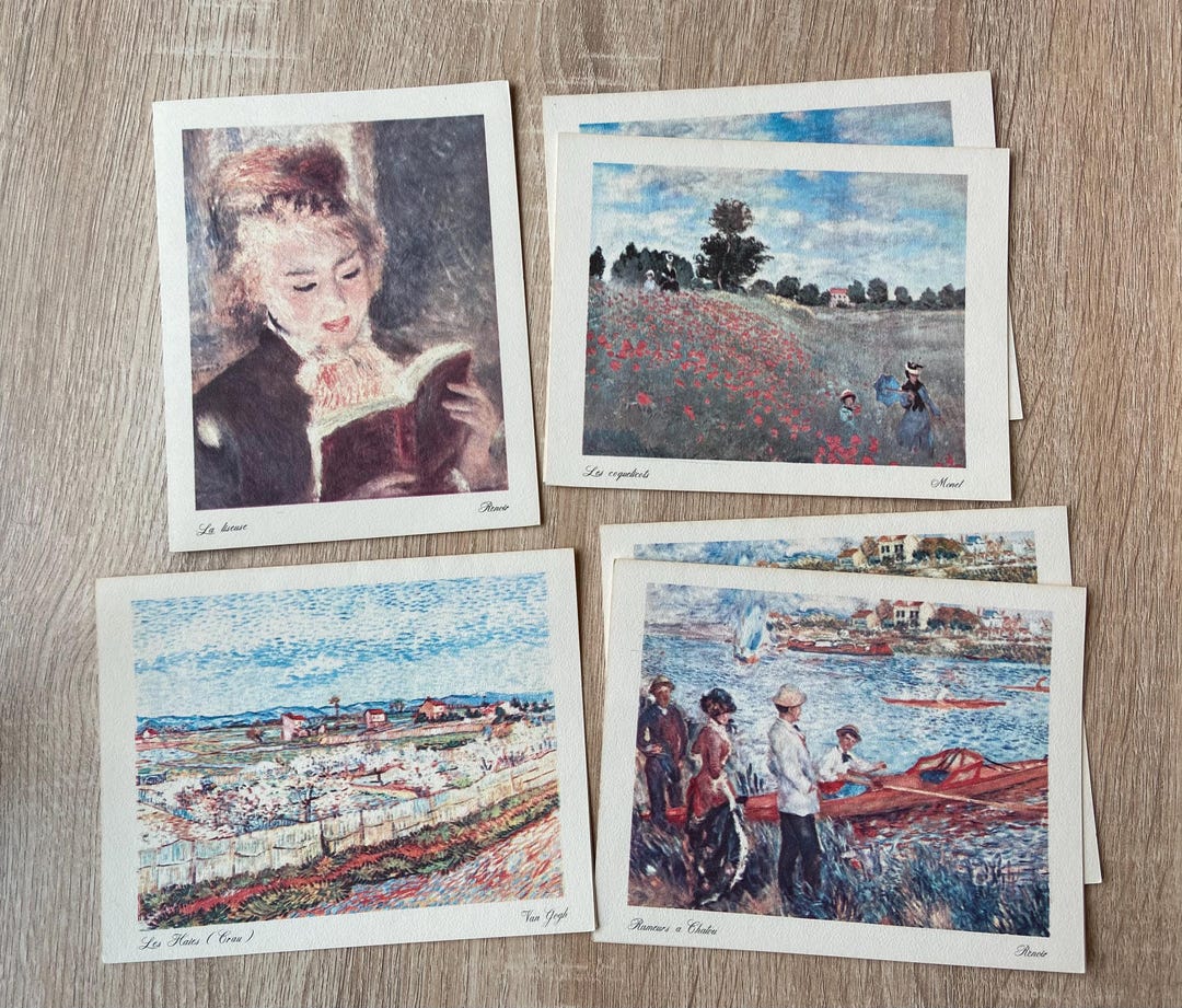Vintage Famous Artists Birthday Cards - Renoir, Monet - Set of 6 - Etsy