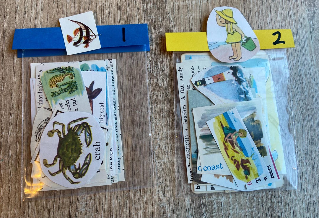 Vintage Lot 25 Small Ocean/beach Papers - Travel Scrapbook - Ocean ...