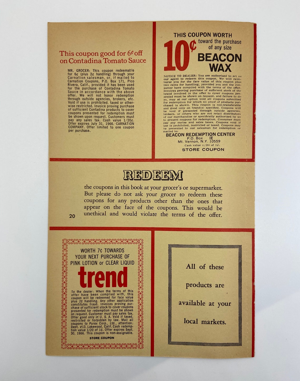 Vintage Grocery Coupons - Vintage 1966 Coupons - Etsy