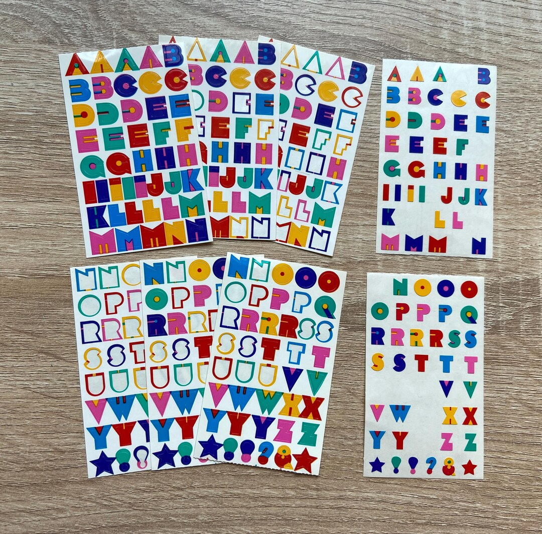 Vintage Lot 8 Alphabet Sticker Sheets - Vintage Mrs. Grossman Stickers ...