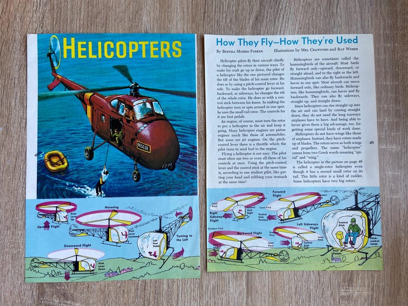 Vintage Helicopter Ephemera: Scrapbook Paper Craft Lot - Etsy