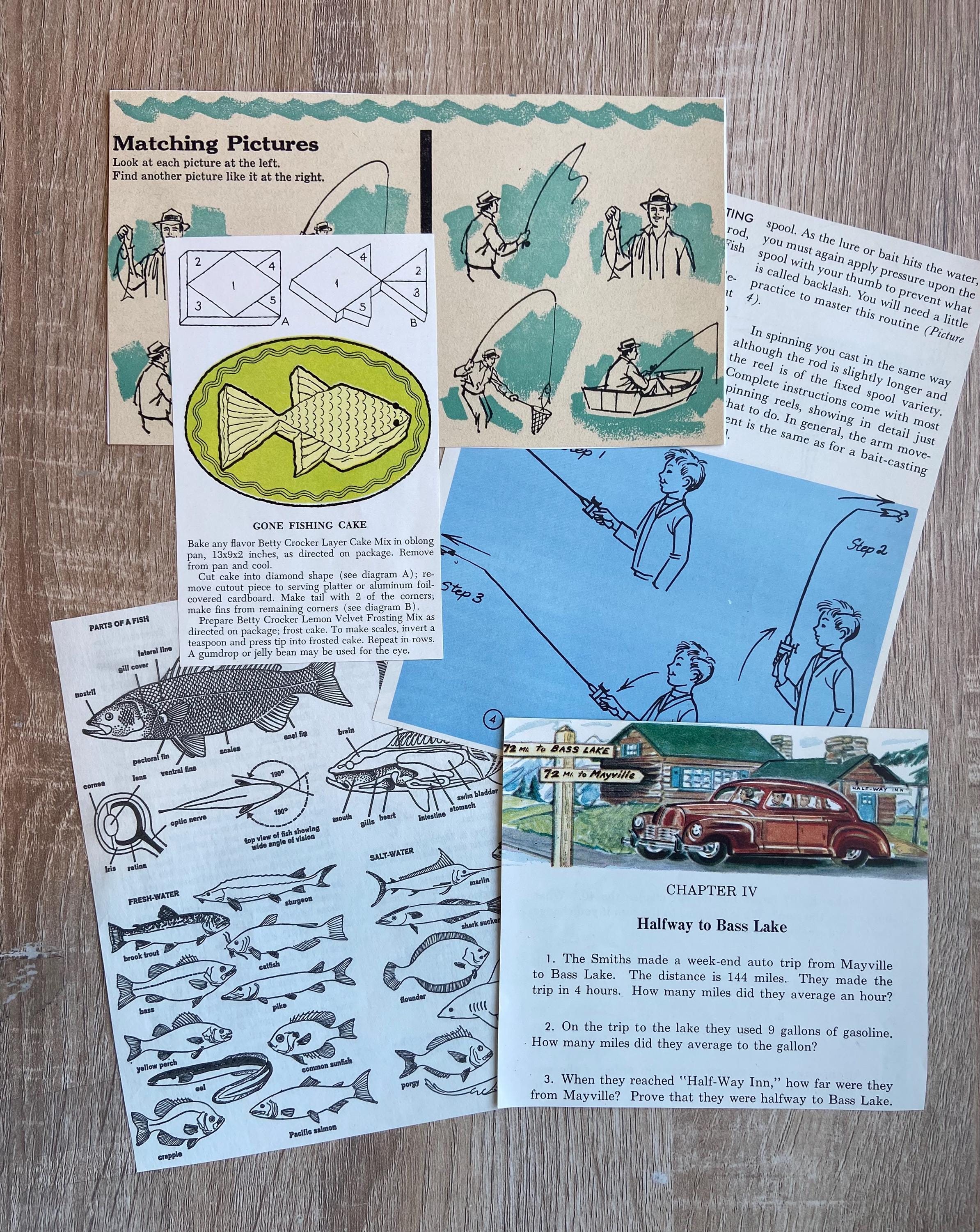Vintage Fishing Ephemera: Scrapbook & Cabin Decor Papers (30pc) - Etsy