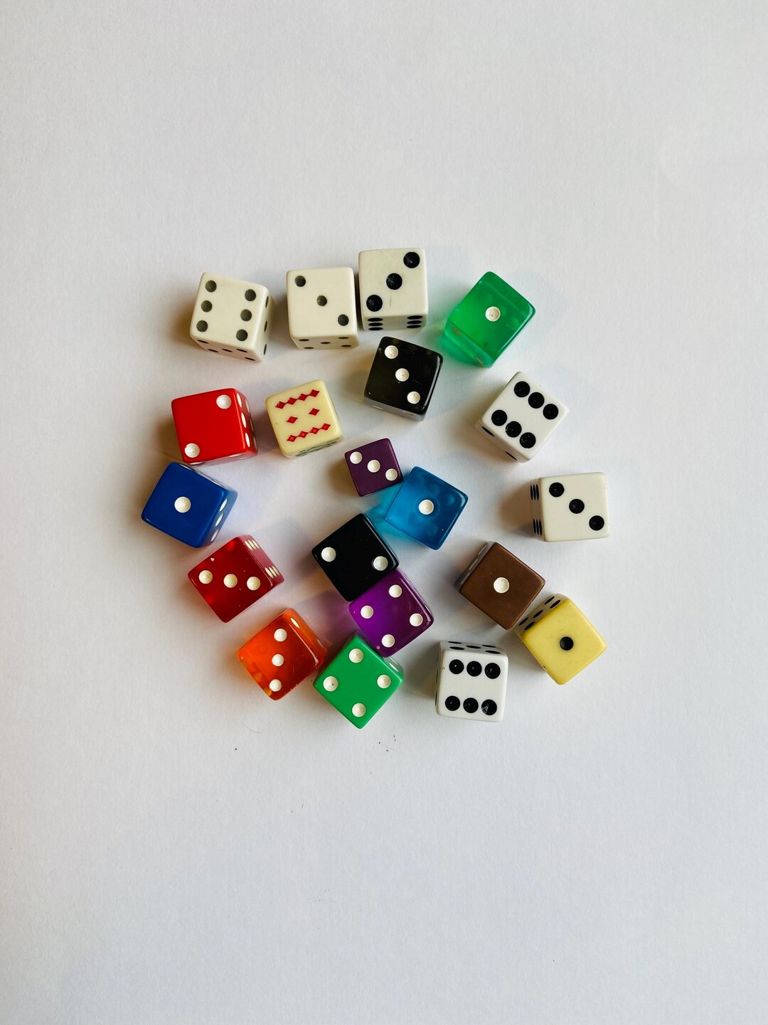 Vintage Lot 20 Mixed Dice - Vintage Game Dice - Colored Dice - Game ...
