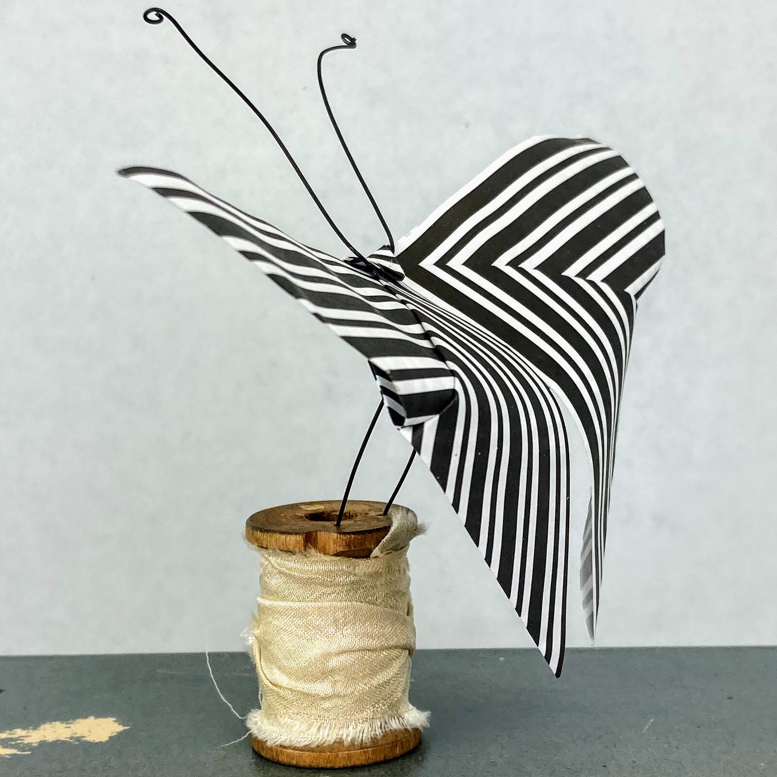 Black and White Striped Origami Butterfly - Etsy UK