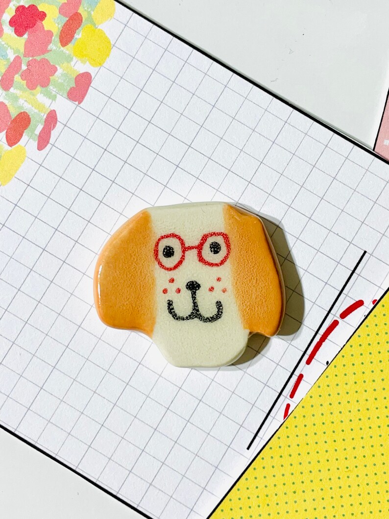 Ceramic Dog Magnet Dog Head Fridge Magnet Dog Magnet - Etsy