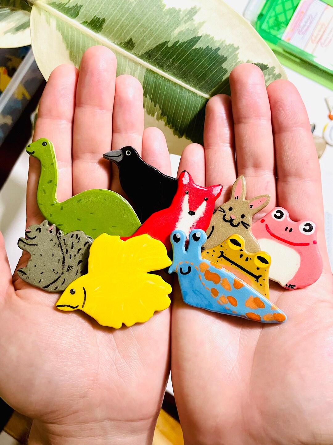 Ceramic Animal Magnet, Fridge Magnet, Animal Themed Decor, Clay Magnet ...