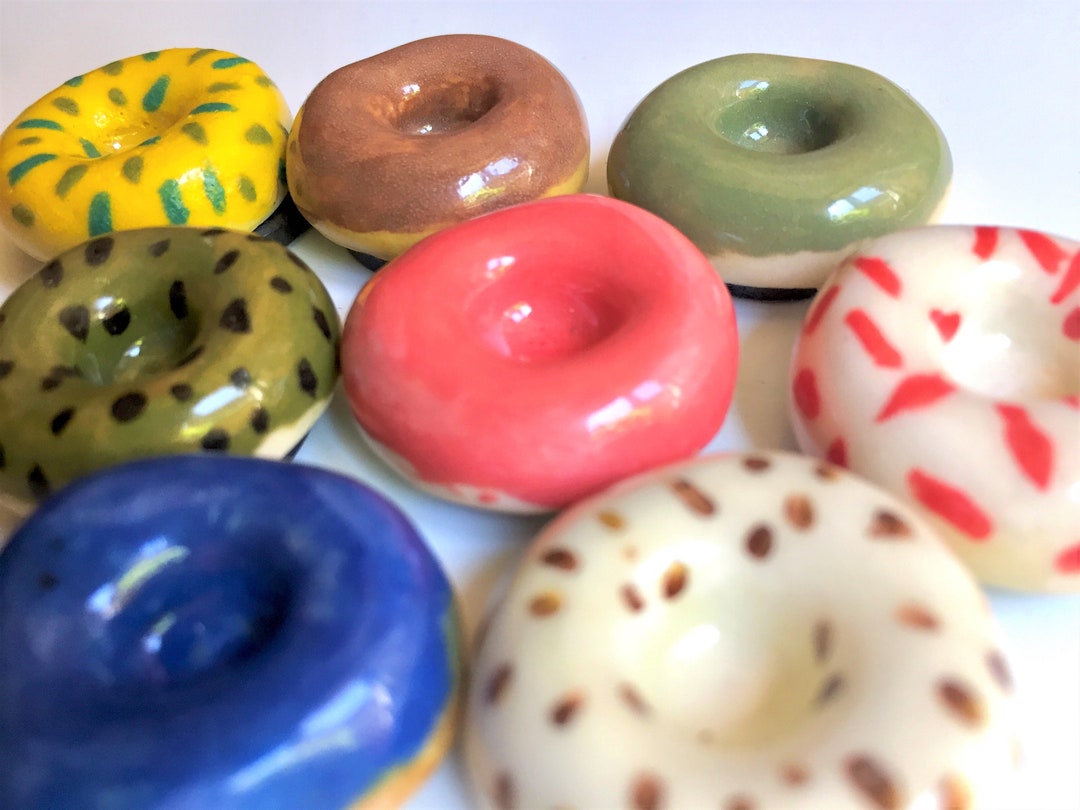 Doughnut Magnet, Dorm Decor, Ceramic Fridge Magnet, Kid Desk Decor ...