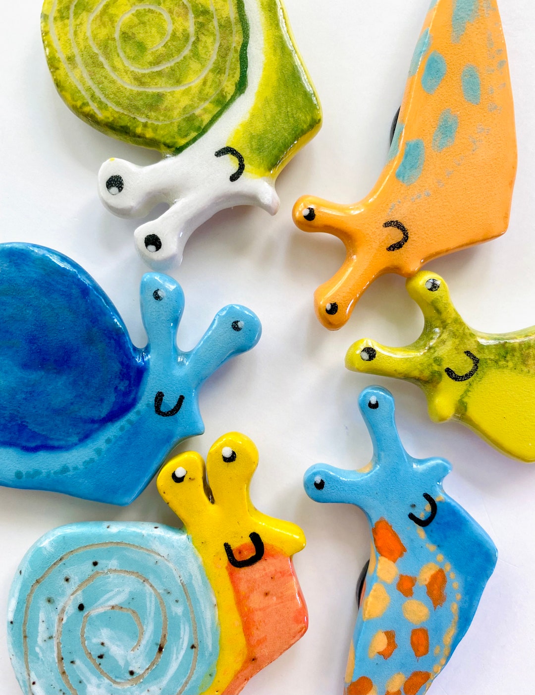 MADE TO ORDER Ceramic Snail Magnet, Slug Magnet, Fridge Magnet for ...