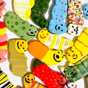 4 PACK Mini Caterpillar Magnets, Cottagecore Decor, Fridge Magnet Set ...