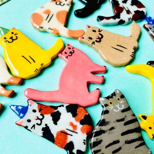Ceramic Cat Magnet, Fridge Magnet, Clay Magnet, Home Gift for Her ...