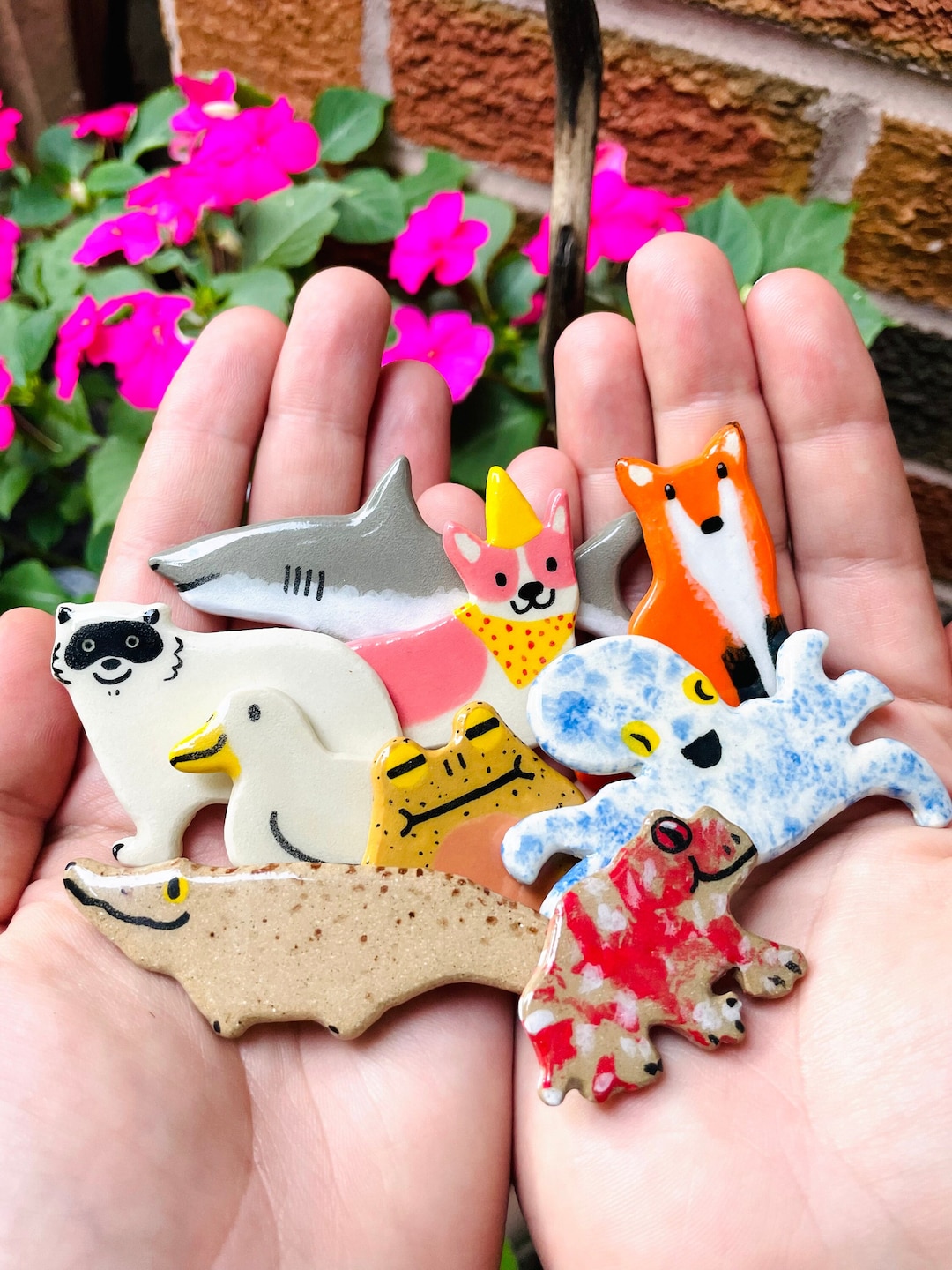 Ceramic Animal Magnet, One of a Kind, Kitchen Magnet, Gift for Women ...