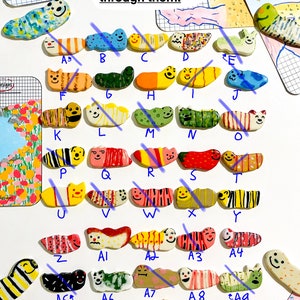 4 PACK Mini Caterpillar Magnets, Cottagecore Decor, Fridge Magnet Set ...