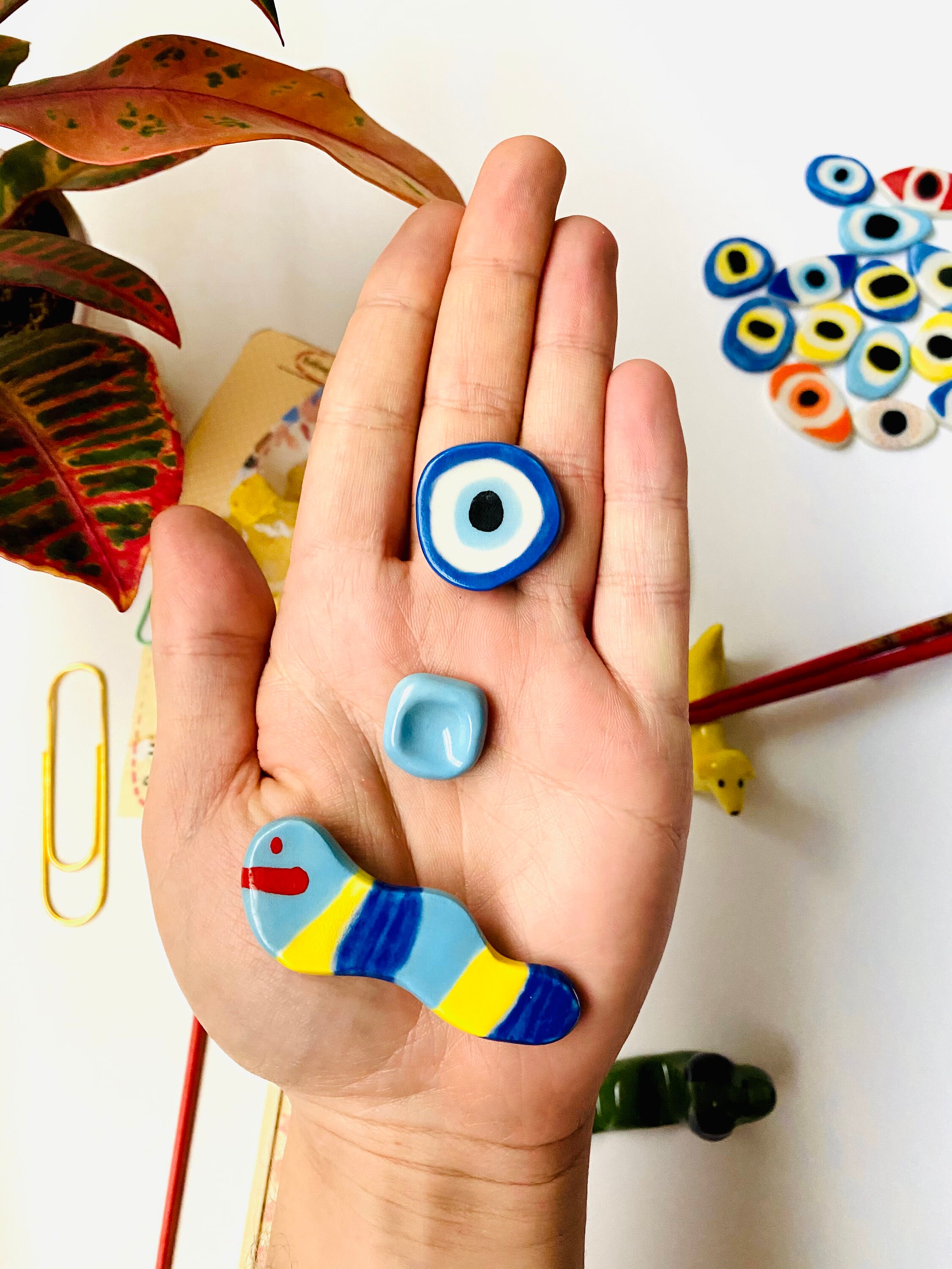 Ceramic Lucky Eye Magnet Lucky Evil Eye Fridge Magnet | Etsy