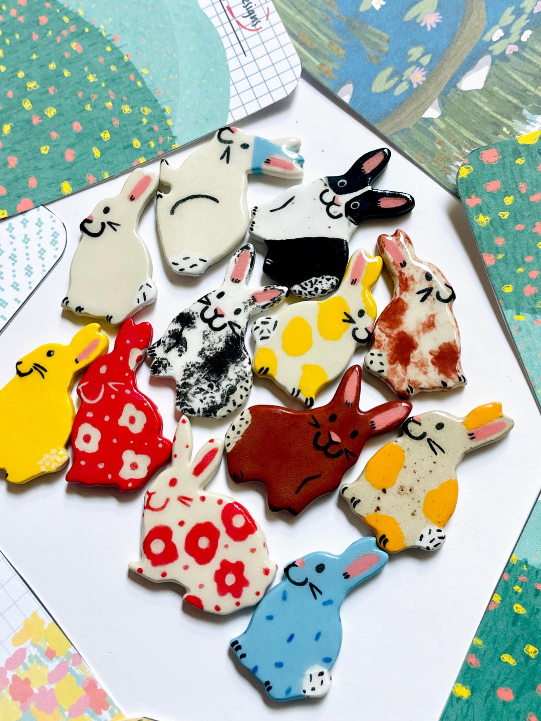 Bunny Rabbit Magnet, Fridge Magnet, Cottagecore, Ceramic Rabbit, Best ...