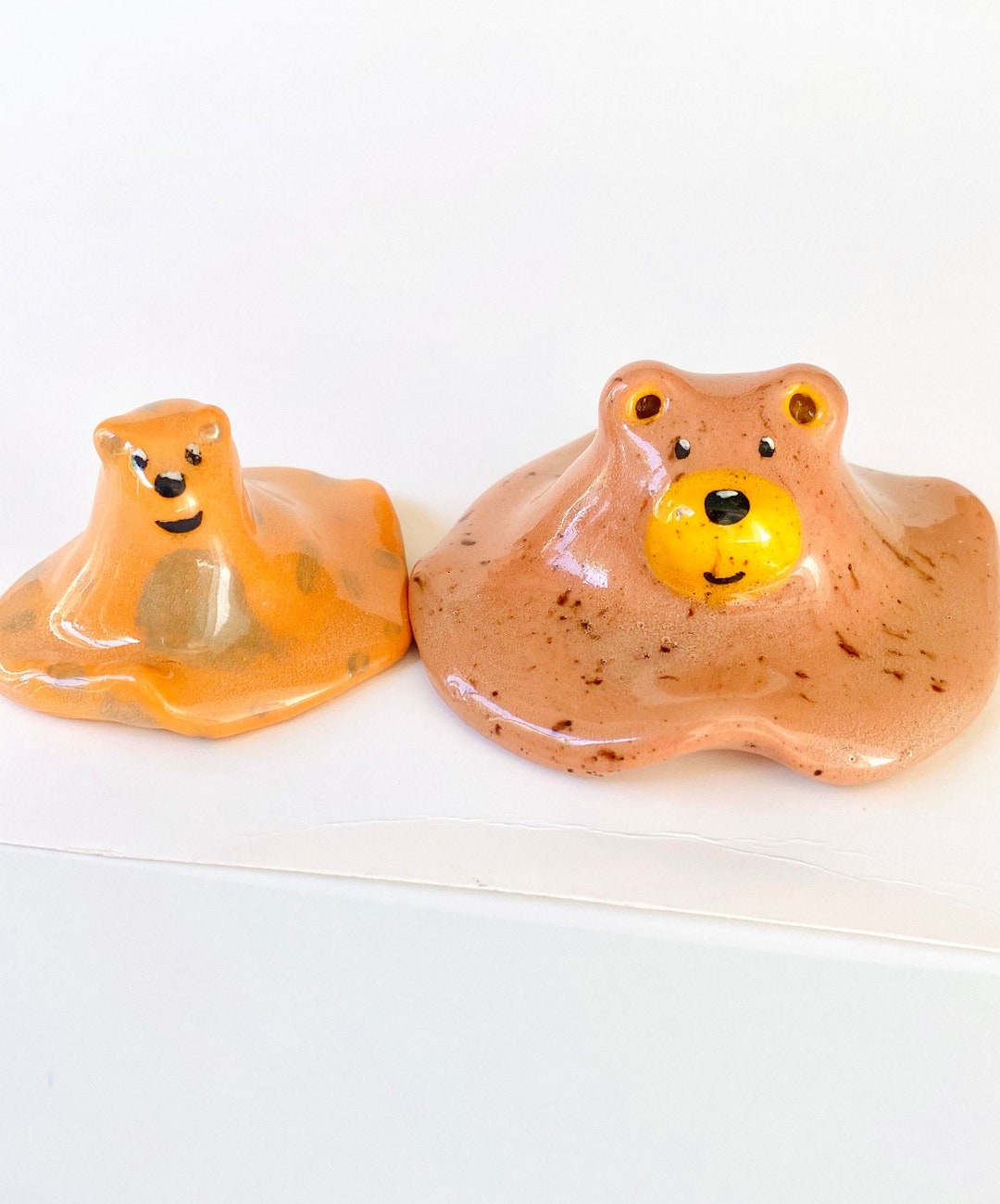 Ceramic Bear Blob Figurines, Blob Animal Totem, Bear Figure, Bear ...
