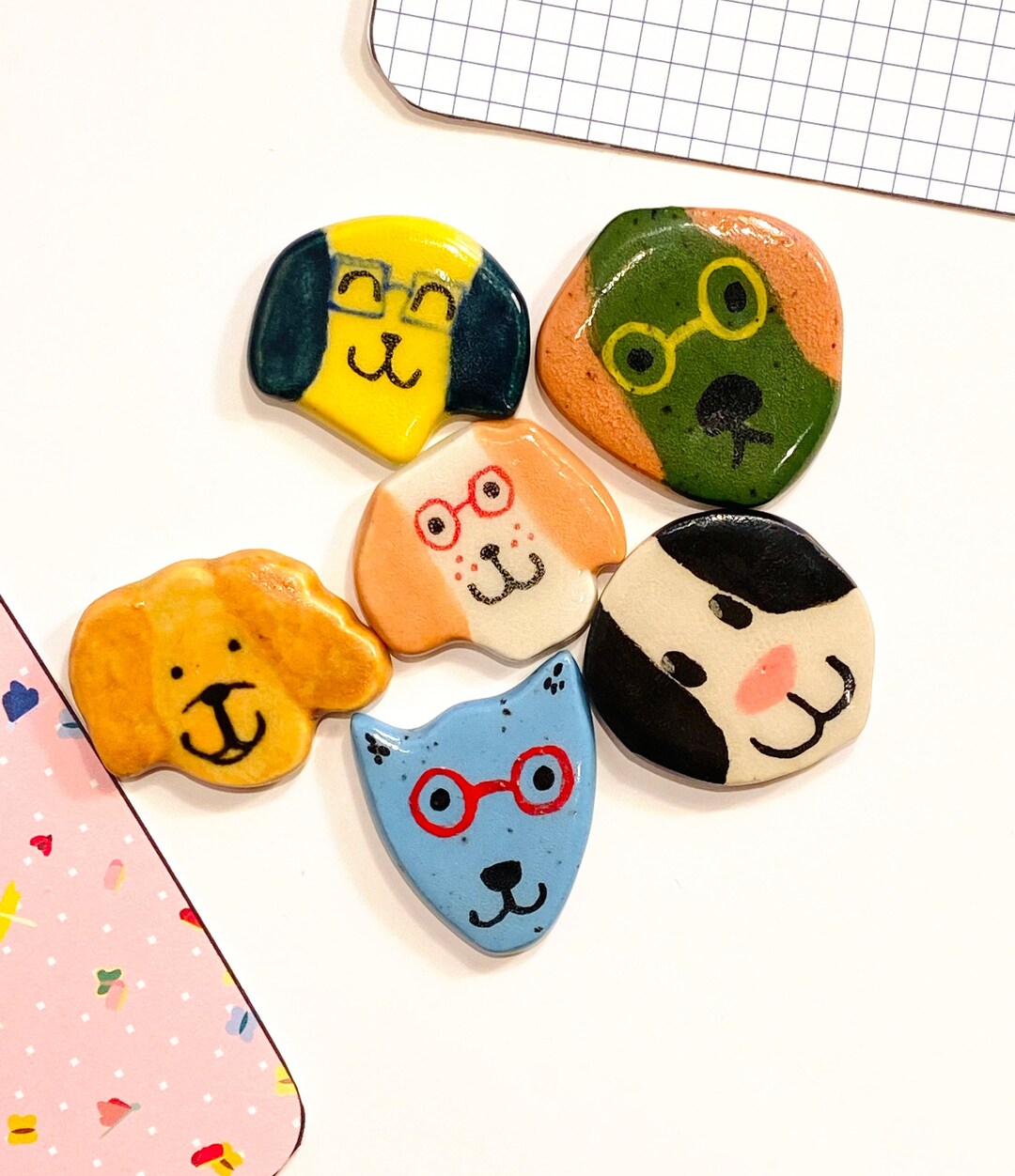 Ceramic Dog Magnet Dog Head Fridge Magnet Dog Magnet - Etsy