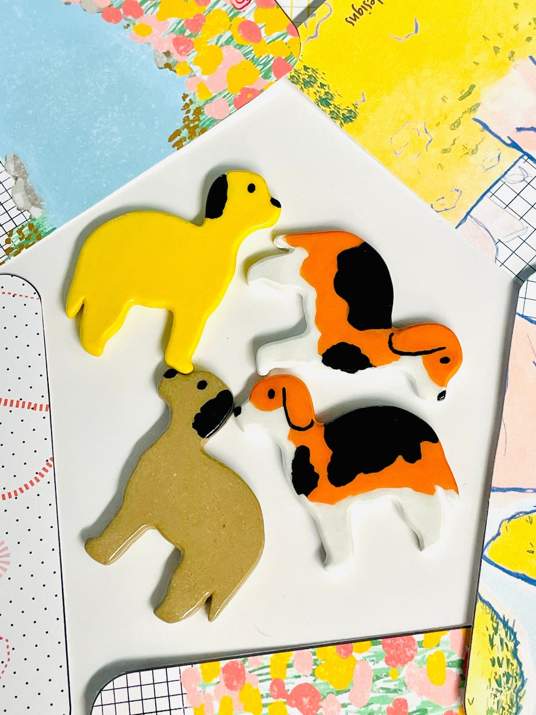 Beagle Dog Magnet, Ceramic Magnet, Clay Magnet, Dog Gift for Him, Dog ...