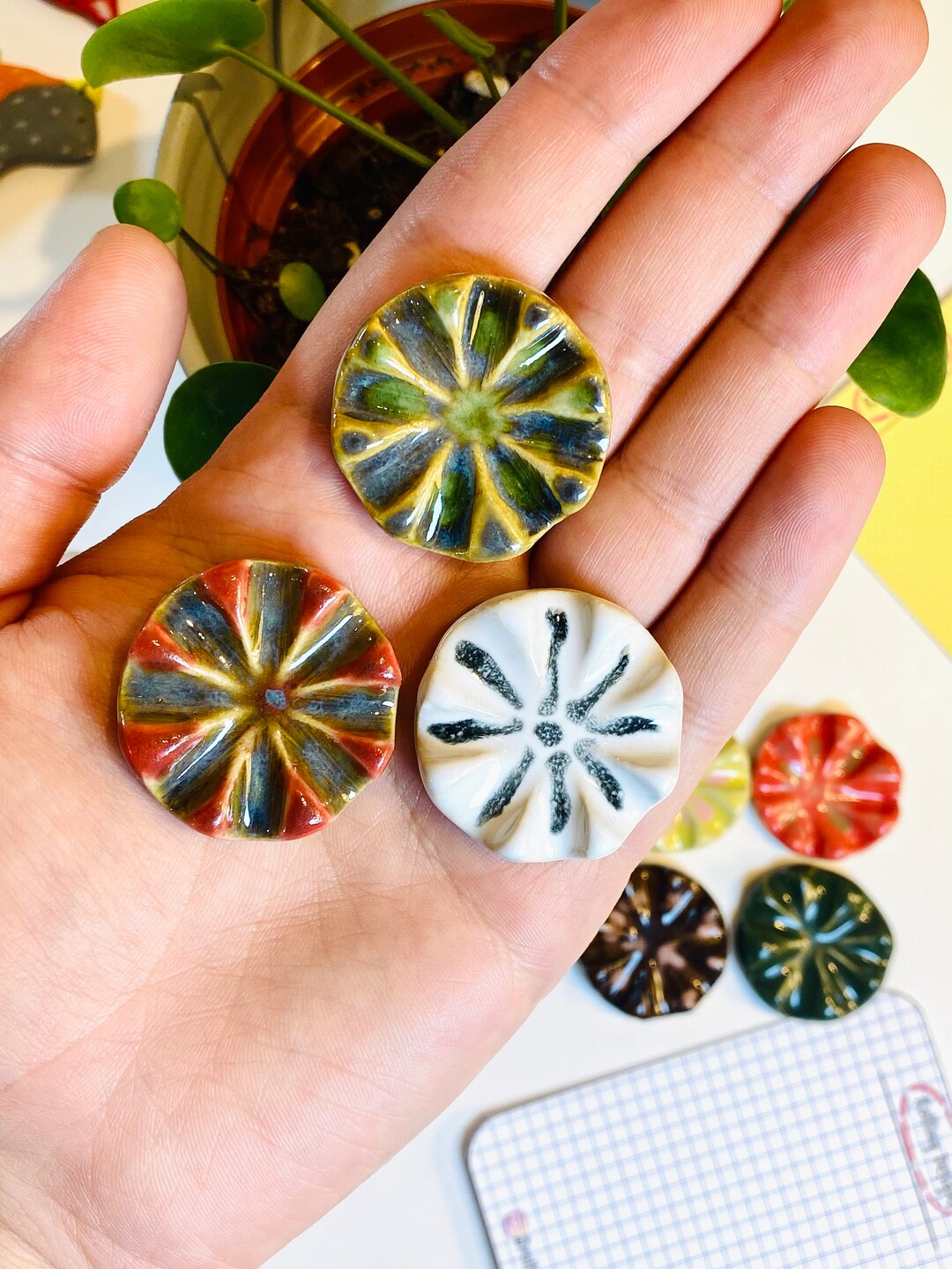Ceramic Medallion Magnet, Fridge Magnet, Ceramic Magnet, Stocking ...