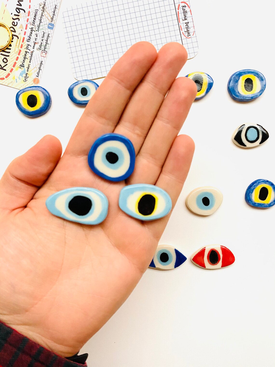 Ceramic Lucky Eye Magnet Lucky Evil Eye Fridge Magnet | Etsy