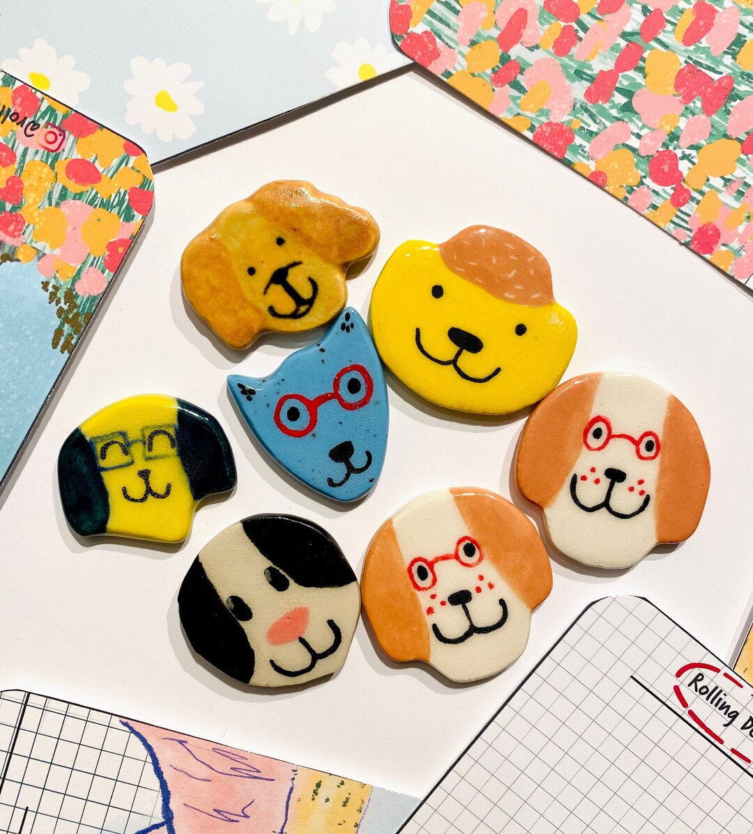 Ceramic Dog Magnet, Dog Head Fridge Magnet, Ceramic Head Magnet, Best ...